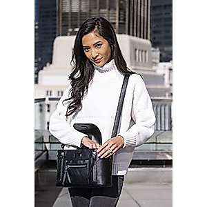 Water Bottle Carrier Purse in Premium Vegan Leather - Stylish Gift for Moms - Crossbody Mom Bag 11.5" x 9" x 4"