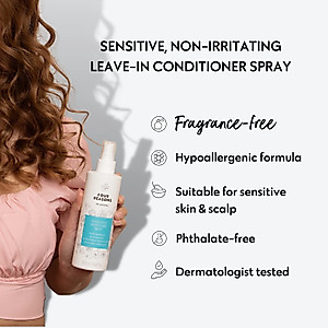 No nothing Very Sensitive Moisture Mist - Moisturizing and Conditioning Leave-in Mist | Unscented, Vegan, Hypoallergenic, Sensitive Detangling spray - 8.5 fl oz (New Packaging)