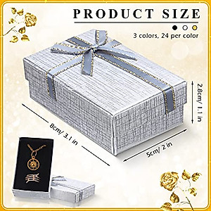 Jewelry Gift Box Small Empty Gift Boxes Jewelry Boxes Packaging Bulk Gift Wrap Boxes Cardboard Jewelry Boxes with Bow for Ring Necklaces Earring Bracelet Jewelry (72 Pcs)