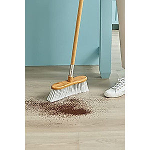Harper Live.Love.Clean. Smooth Surface Bamboo Household Broom for Indoor Sweeping of Pet Hair, Dirt, Dust on Hardwood Floors, Tile, and Laminate