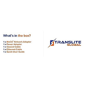 Translite Global MoCA 2.5 with 2 Ethernet Ports - Ethernet Over Coaxial Adapter | 1 x 2.5 Gbps Ethernet Port + 1 x 1 Gbps Ethernet Port | Model: TL-MC85