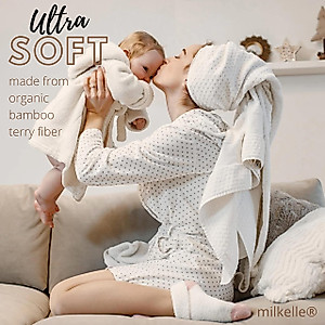 Milkelle Organic Bamboo Reusable Nursing Pads for Breastfeeding, Leak Proof, Pads for Breastfeeding, Washable and Reusable, Ultra Soft, 8 Pads, Large