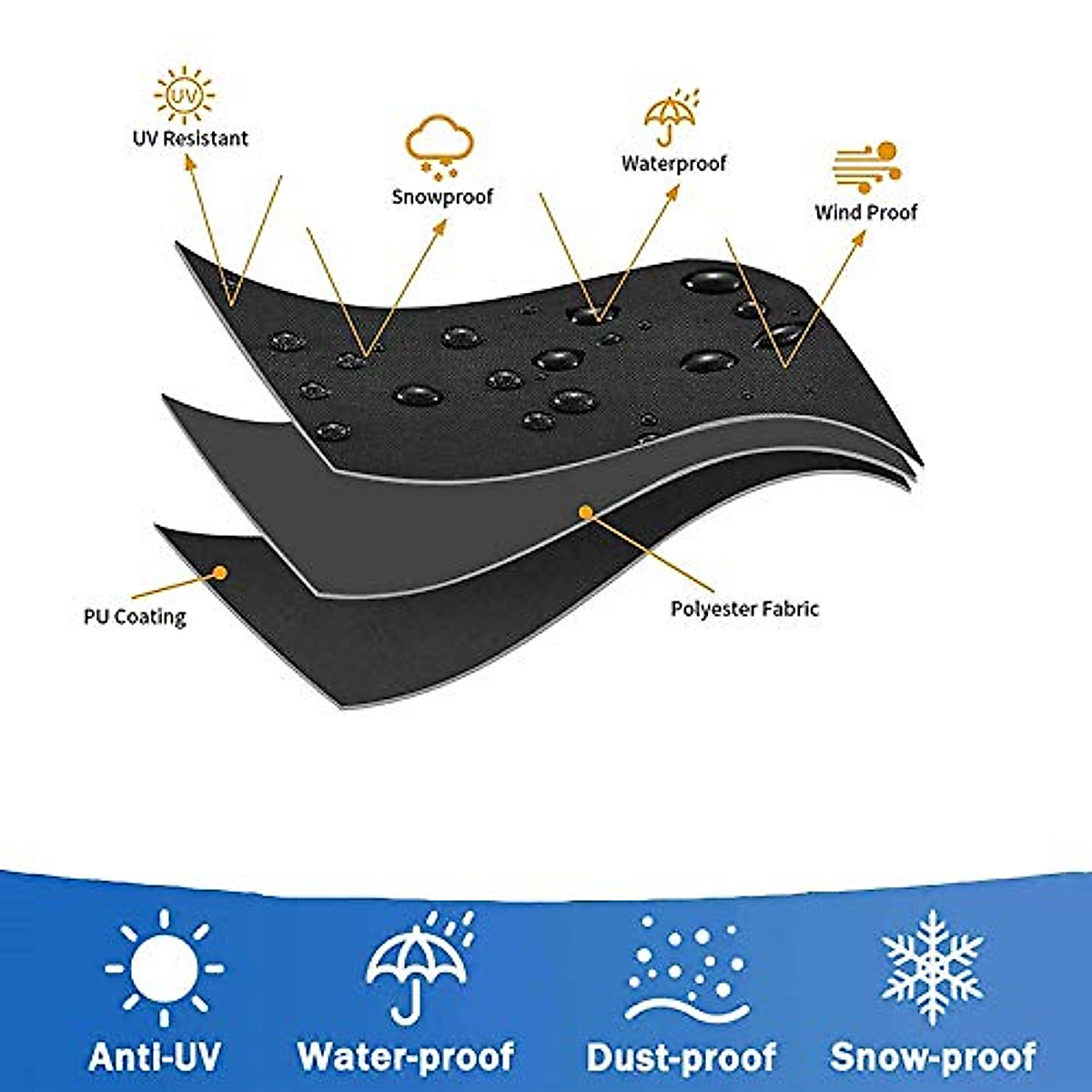 XYXH Garden Furniture Covers Waterproof 42"x42"x28", Rectangle Patio Furniture Cover, Outdoor Table and Chair Set Covers, Dust Resistant Windproof Tear-Resistant Oxford Fabric Snowproof