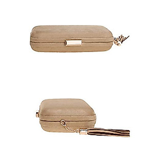 missfiona Womens Solid Color Velvet Evening Clutch Hardbox Formal Handbag Purse(Emerald)