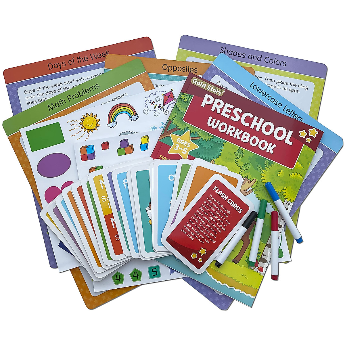 Parragon Preschool Big Activity Box Ages 3-5 Learning Toy: Learn to Write, Letter & Number Tracing, Math, & More. Box with Wipe Clean Boards, Workbook, Flash Cards, Reusable Stickers & More