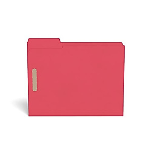 Staples 807791 Colored Reinforced Tab Fastener Folders Letter Size Red 50/Box