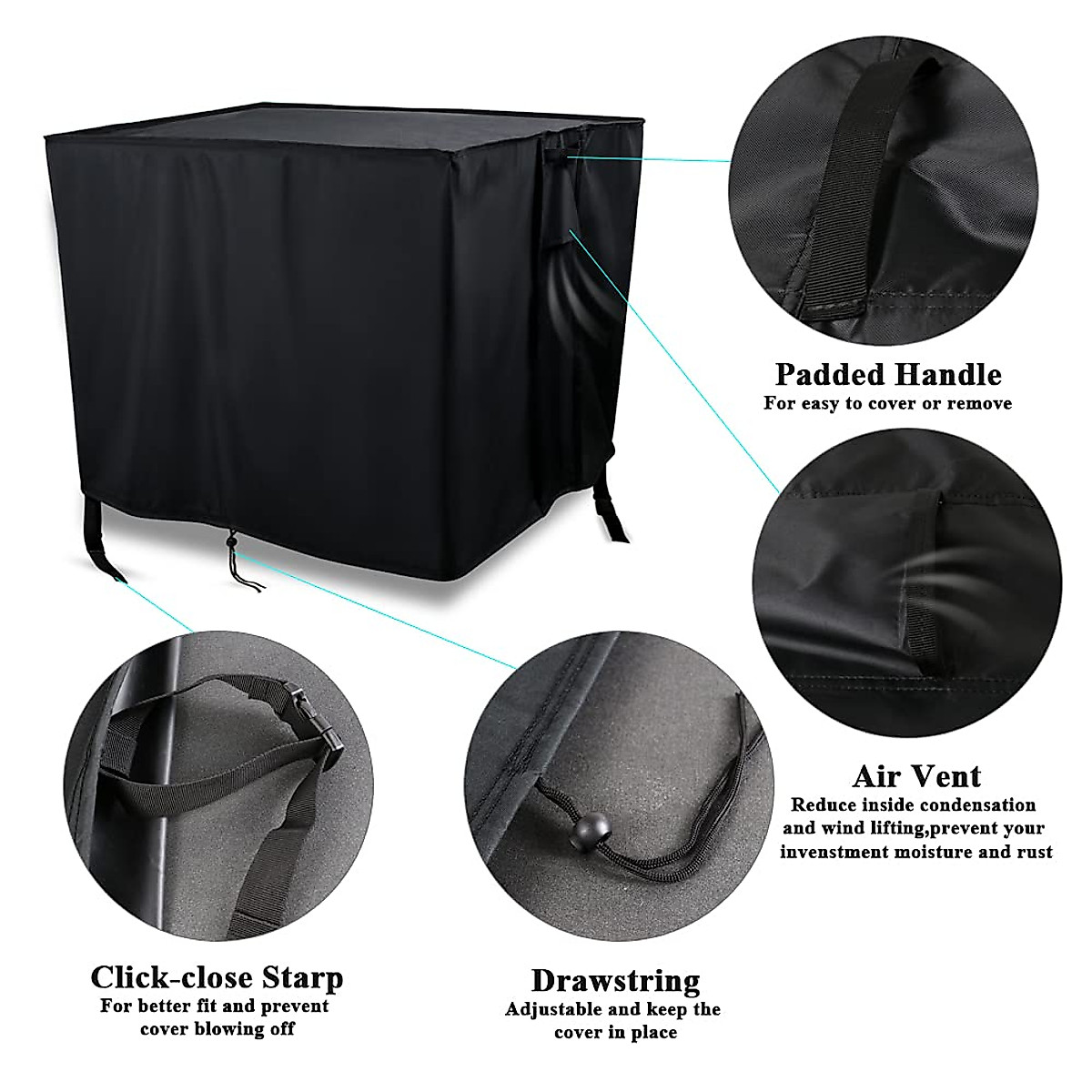 YFUG GO Fire Pit Cover Square - 420D Waterproof Fire Pit Table Cover 33 x 33, Weather Resistant Firepit Covers Square for Patio Firepit Furniture