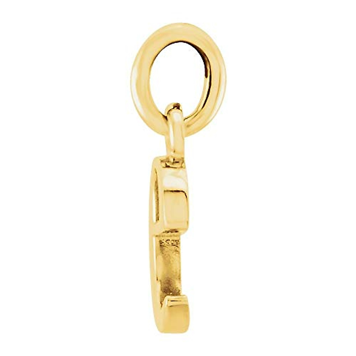 Solid 14k Yellow Gold Lowercase Alphabet Initial Letter E Charm Pendant Small (12mm x 4.7mm)