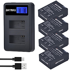 Batmax Battery (4-Pack) and LCD Dual USB Charger for Gopro 3 GoPro HERO3+, HERO3 and GoPro AHDBT-201, AHDBT-301, AHDBT-302 Action Cameras