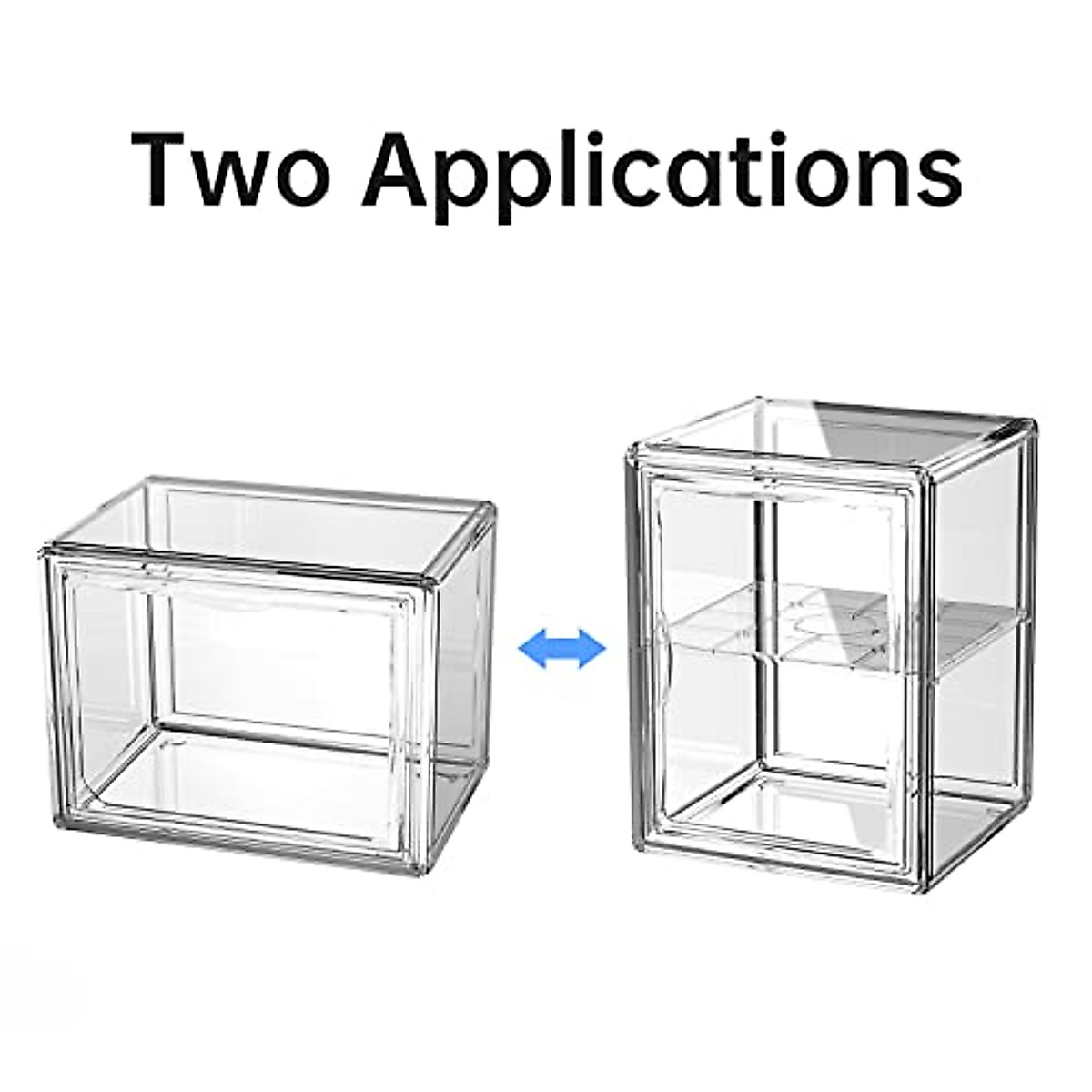 NiHome Clear PET Plastic Purse Handbag Display Case Magnetic Door Storage Organizers for Closet 3-Pack, Anti Dust Stackable Bag Container Boxes for Collectibles Wallets Cosmetics Books Toys (Large)