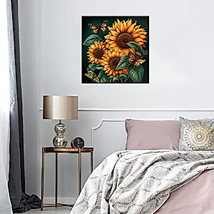 WUSARPLY Sunflowers Diamond Painting Kits for Adults - 5D Diamond Art Kits Full Drill Diamond Dots Paint with Diamonds Arts and Crafts for Beginner Kids Home Wall Decor 13.8''x13.8''