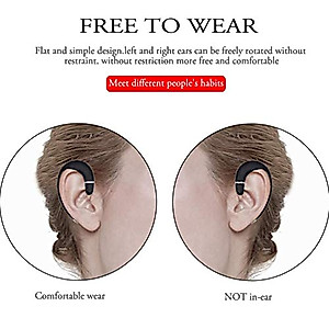 Sunffice Ear Hook Bluetooth Wireless Headphone,Non Ear Plug Headset with Microphone,Single Ear Noise Cancelling Earphones Painless Wearing for Android Smartphones,iPhone14 13 12 11 X 8 (Black)