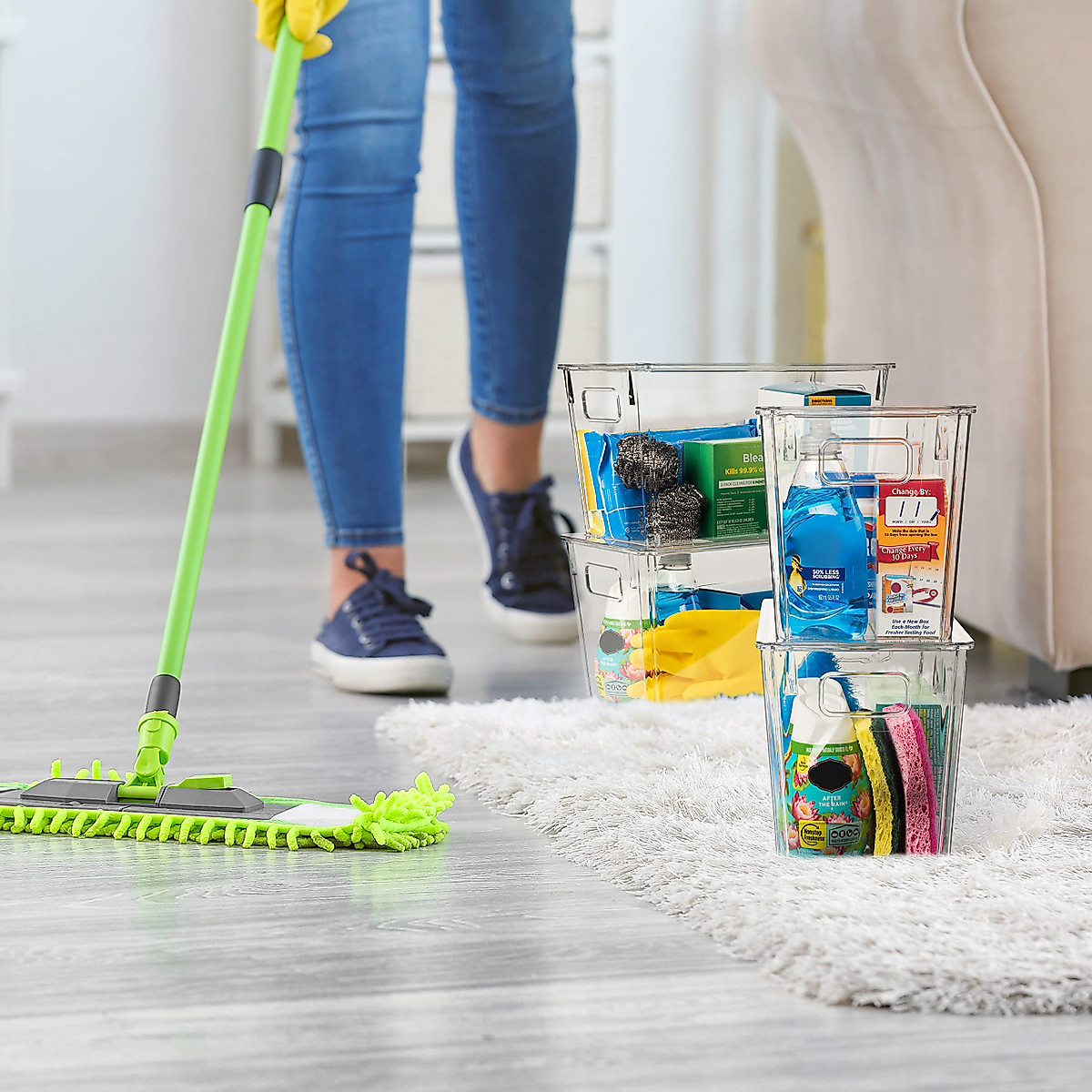 ClearSpace Plastic Storage Bins with Lids – Perfect Kitchen Organization or Pantry Storage – Fridge Organizer, Pantry Organization and Storage Bins, Cabinet Organizers