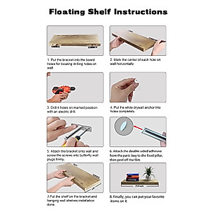 Floating Shelves, Rustic Solid Wood Shelves Set of 3,Floating Shelves for Wall Mounted, Durable Natural Bathroom Wall Shelves with Bedroom,Kitchen,Living Room,Office Storage Decor (Light Brown)