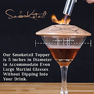 Smoketail Cocktail Smoker Kit with Torch, Topper, 9 Flavors and 18 Large and Small Wood Chips - Whiskey Smoker Kit, Old Fashioned Smoker Kit, Bourbon Smoker Kit, Drink Smoker (No Butane)