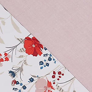 Amazon Basics Ultra-Soft Lightweight Reversible Microfiber Comforter Bed-in-a-Bag, 5-Piece Set, Twin/Twin XL, Pink Floral