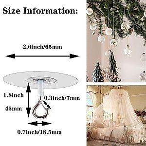 Adhesive Ceiling Hooks, Sticky Hooks for Hanging, Drill Free Hanging Ceiling Hook, Heavy Duty Ceiling Hooks for Hanging Plants, Drop Ceiling Hooks for Lantern, String Lights, Wind Chime