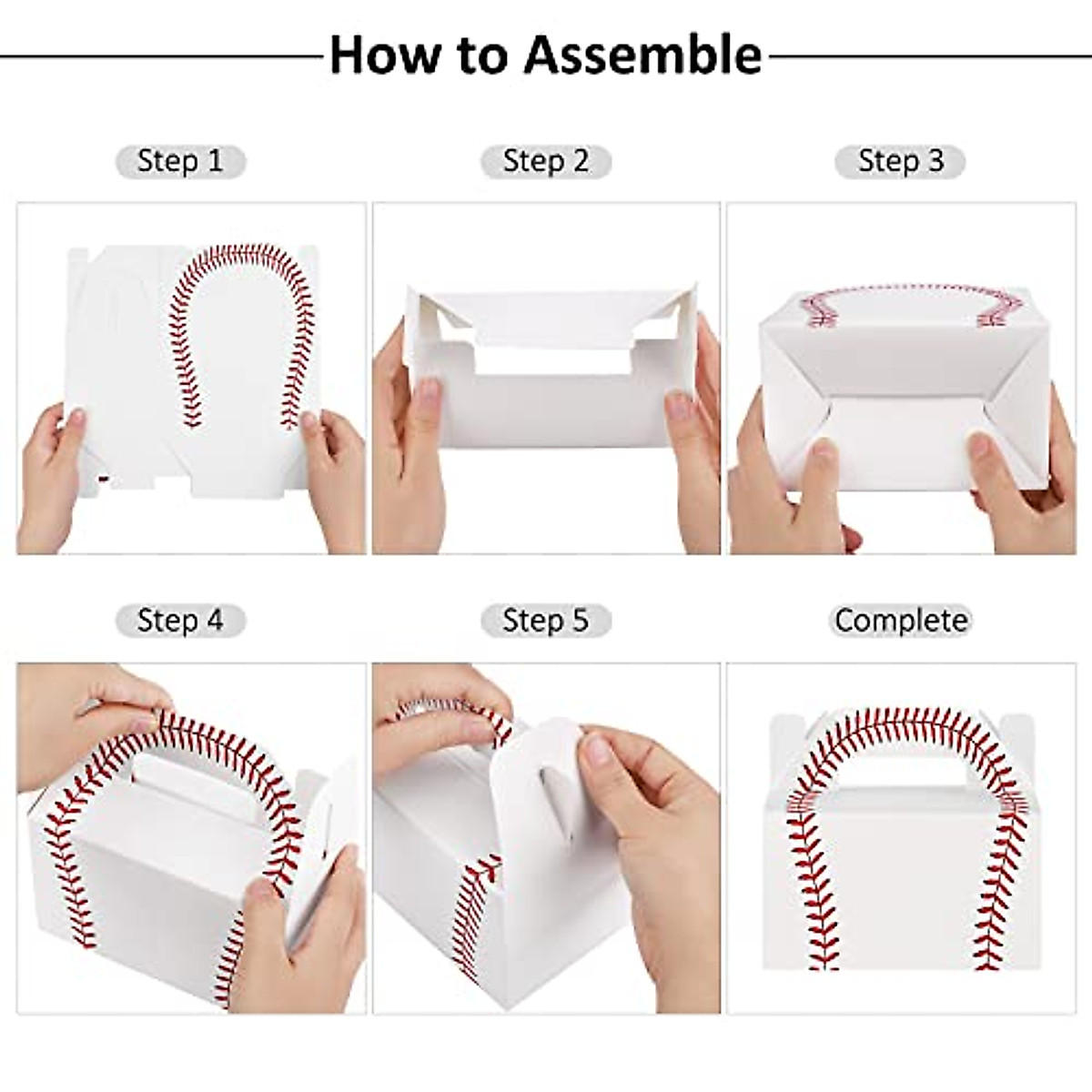 ADXCO 16 Pieces Baseball Treat Boxes Baseball Paper Gift Boxes Candy Snack Goody Bags Boxes for Baseball Sports Party Favors Supplies and Gift Giving