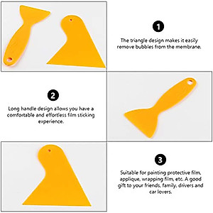 Wakauto Window Tint Tool Triangle Film Scraper Car Vinyl Applicator Tools Yellow Go Corner Squeegee Pack of 10