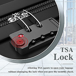 VLIVE HardShell Luggage Set with Spinner Wheel, 3 Pieces Suitcase Set with TSA Lock, Expandable Travel Suitcase Set (Black)