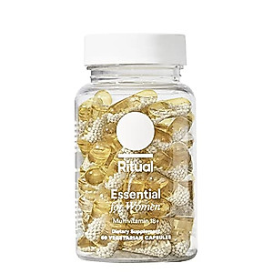 Ritual Multivitamin for Women 18+, Clinical-Backed Multivitamin with Vitamin D3 for Immune Support*, Vegan Omega 3 DHA, B12, Iron, Gluten Free, Non GMO, Mint Essenced, 30 Day Supply, 60 Capsules