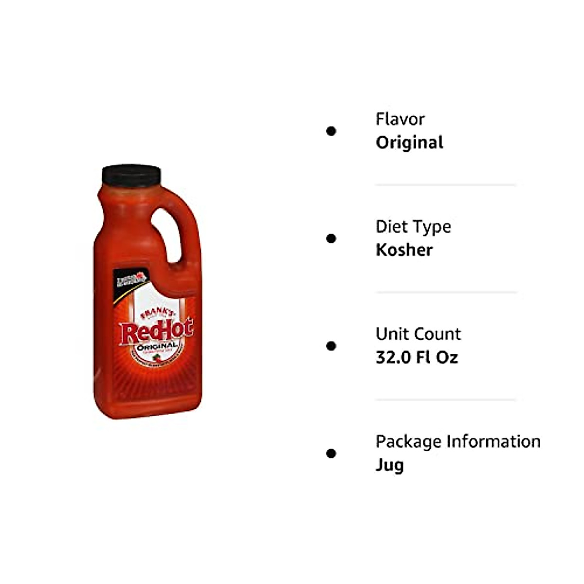 Frank's RedHot Original Hot Sauce (Keto Friendly), 32 fl oz(packaging may vary)