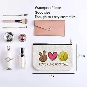 kdxpbpz Softball Gifts Makeup Bag Inspirational Gifts for Women Her Softball Lovers Mom Grandma Sister Birthday Gifts for Female Coworker Friend BFF Besties