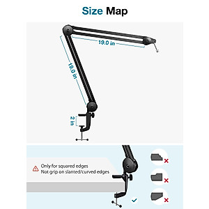 InnoGear Microphone Arm Stand, Heavy Duty Mic Arm Microphone Stand Suspension Scissor Boom Stands with Mic Clip and Cable Ties for Blue Yeti Snowball Hyper X QuadCast SoloCast Fifine Gaming(Large)