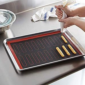 AmazonCommercial Silicone Non-Stick Eclair Baking Mat, Reusable, Easy to Clean, 15.7 x 11.8-Inches, 2-Pack