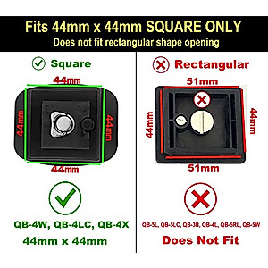 DaVoice 44mm Tripod Quick Release Plate Camera Mounting Adapter Parts Replacement for Certain Ambico, Tar gus, Velbon, Vista Explorer 60”, Sony, Sunpak, Ravelli Tripod Mount Attachment Baseplate QB-4W