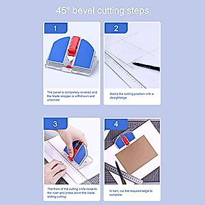 Small Paper Cutter, Adjustable Paper Cutter Plastic Double Ended Blade Wide Applicability 90° Straight Knife Mode 45° Bevel Cutter Mode for Corrugated Board