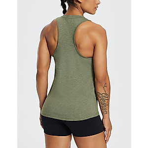 BALEAF Women's Workout Tank Tops Racerback Athletic Running Muscle Tank Gym Tennis Shirts Exercise Fitness Heather Green M