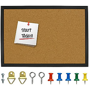 OWLKELA Cork Board Bulletin Board 17.7"X 13.3", Vision Board, Notice Pin Board, Ideal for Office & Home Decor, School Message Board or Vision Board