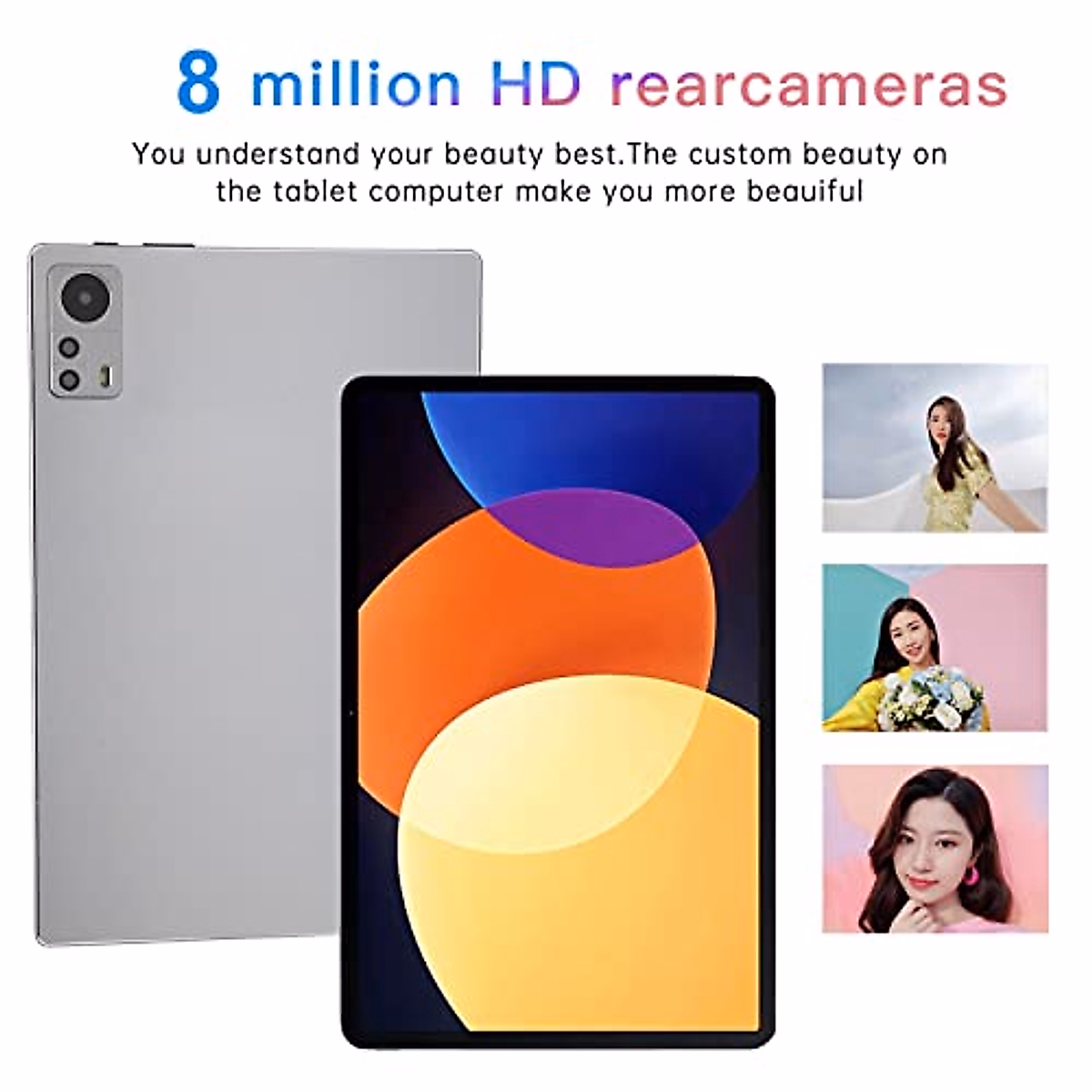 RTLR 10 Inch Tablet, 5G WiFi Dual Band Tablet PC 10 Inch IPS Screen for Home (Grey)