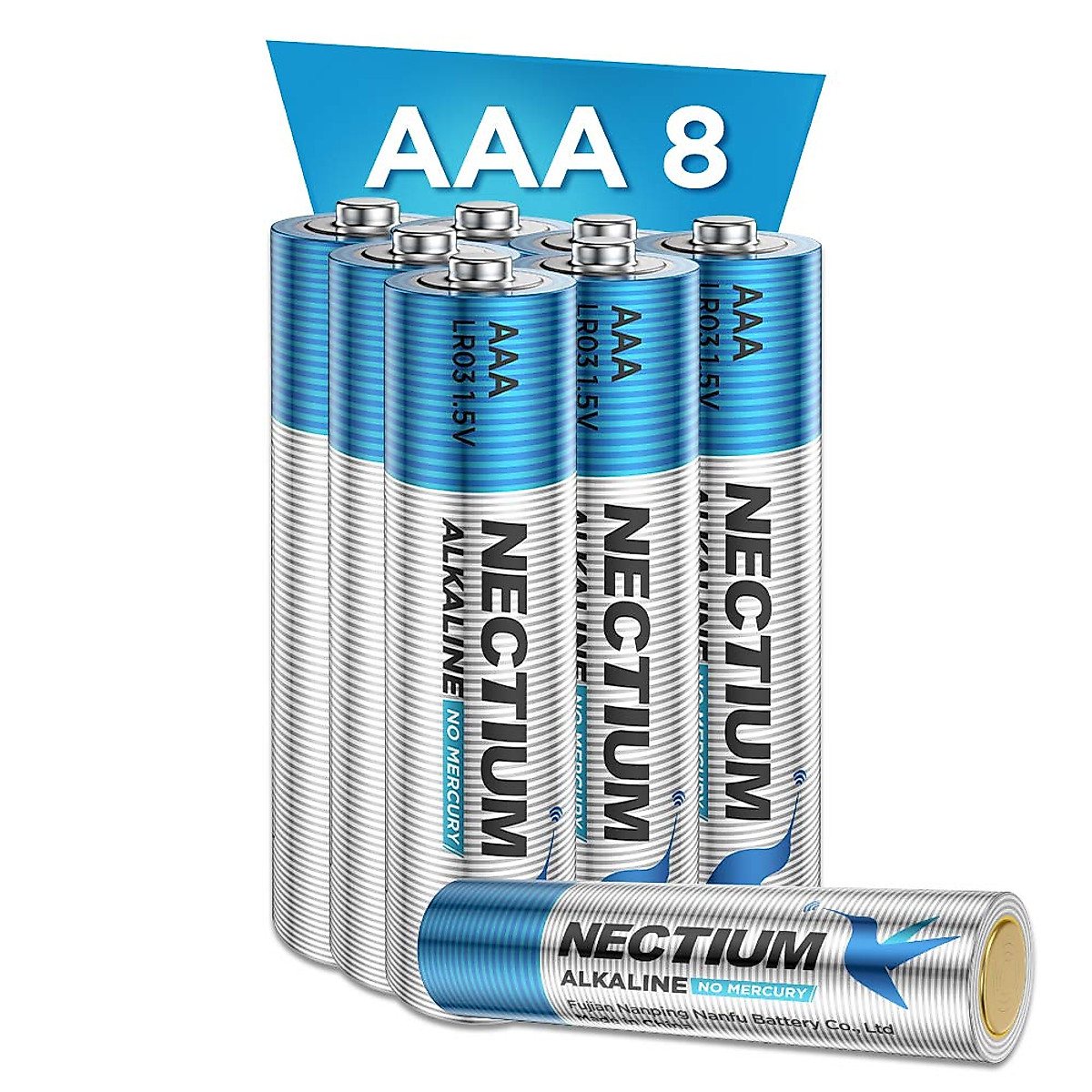 NECTIUM Superior Performance AAA Batteries 8 Count Alkaline Pure-Gold-Bottom IoT Batteries Ultra Power Long Lasting for IoT Devices Smart Lock