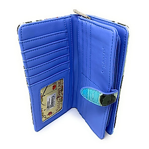 Shag Wear Puffin Light House Large Wallet for Women Blue 7"