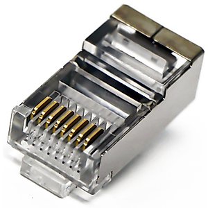 Tupavco TP806 Shielded RJ45 CAT5 CAT5E Crimp Connector (100 Pack Bag) 8P8C STP Ethernet Network Cable Plug Crimp Jack...