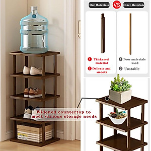 Vertical Shoe Rack - Tall Narrow Shoe Rack Organizer for Small Spaces,7 Tier Bamboo Shoen Shelf for Entryway,Closet,Corner,Doorway,Skinny Shoe Shelf Space Saving Shoe Storage,Free Stackable DIY…