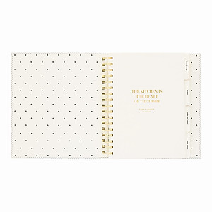 Sugar Paper Cream & Black Swiss Dot Recipe Book with Page Dividers and Guided Pages To Record and Organize Your Favorite Recipes