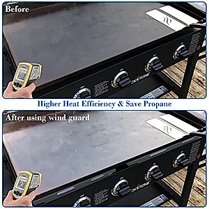 Wind Guard for Blackstone 36" Griddle,Blackstone Griddle Accessories for Flat Top Gas Grill,Magnetic Stainless Steel Wind Screens Protect Flame Hold Heat,Gas Saving