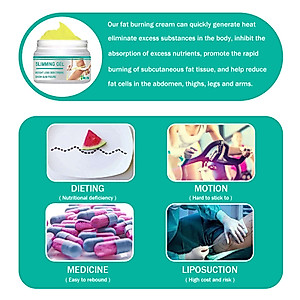 Slimming Cream, Navel Arm Leg Belly Ginger Fat Burning Cream, Weight Loss Skin Firming Moisturizing Massage Gel for Cellulite, Soothing, Relaxing, Tightening & Slimming (50g)