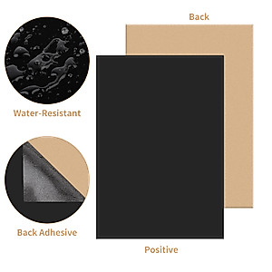12PCS Black Self Adhesive Felt Sheets Adhesive Back Sheets Sticky Back Felt Fabric Sheets with Adhesive Backing for Sewing DIY Crafts(A4 Size)