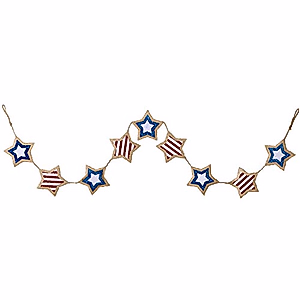 DII 4th of July Home Décor Indoor/Outdoor, Garland, 71", Patriotic Stars