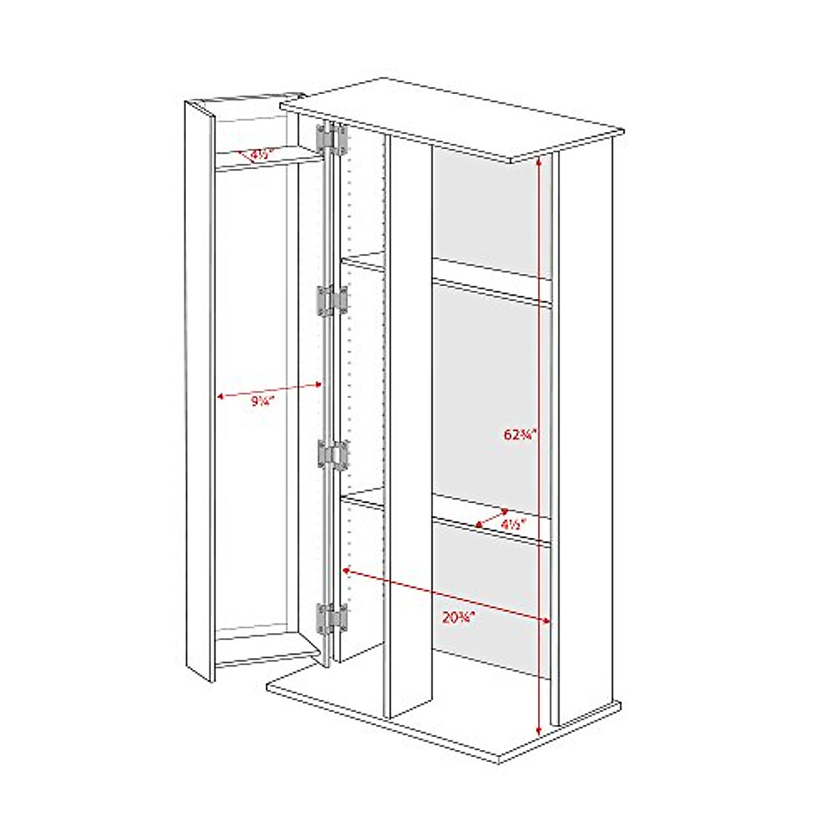 Espresso Grande Locking Media Storage Cabinet with Shaker Doors