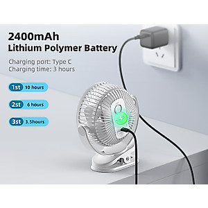 Desk Fan, Battery Powered Square Camping Fan, Portable Fan for Home Office, Travel Fan for Sleeping Fits in Suitcase, 20000mAh Blue Border Outdoor Fan, Transparent Fan Blade, 3 speeds, Timer.