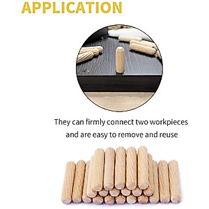 Furniture Cabinet Connector or Desk Top Fastener Hardware Nuts Dowel Bolts Screw with Fluted Wood Dowel Pins,for Wardrobe Door Movers Broke Repair Replacement Locking Connecting 100 Pack(25 Set)