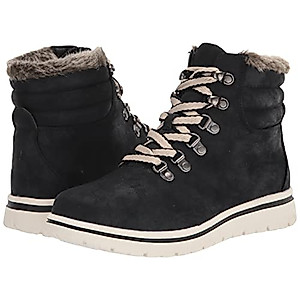 CLIFFS BY WHITE MOUNTAIN Shoes Hallett Women's Casual Hiker Style Bootie, Black/Fabric, 6.5 M