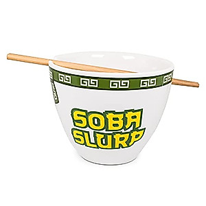 Bowl Bop Soba Slurp Japanese Dinnerware Set | 16-Ounce Ramen Bowl, Chopsticks