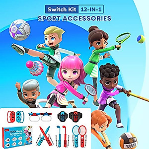 Switch Sports Accessories - CODOGOY 12 in 1 Switch Sports Accessories Bundle for Nintendo Switch Sports, Family Accessories Kit Compatible with Switch/Switch OLED Sports Games