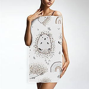 HUSSRITY Hedgehogs and Rainbows Towels Super Soft Hand Towel Highly Absorbent Washcloths Quick Dry Bath Towel 30x15 Inch Durable Lightweight